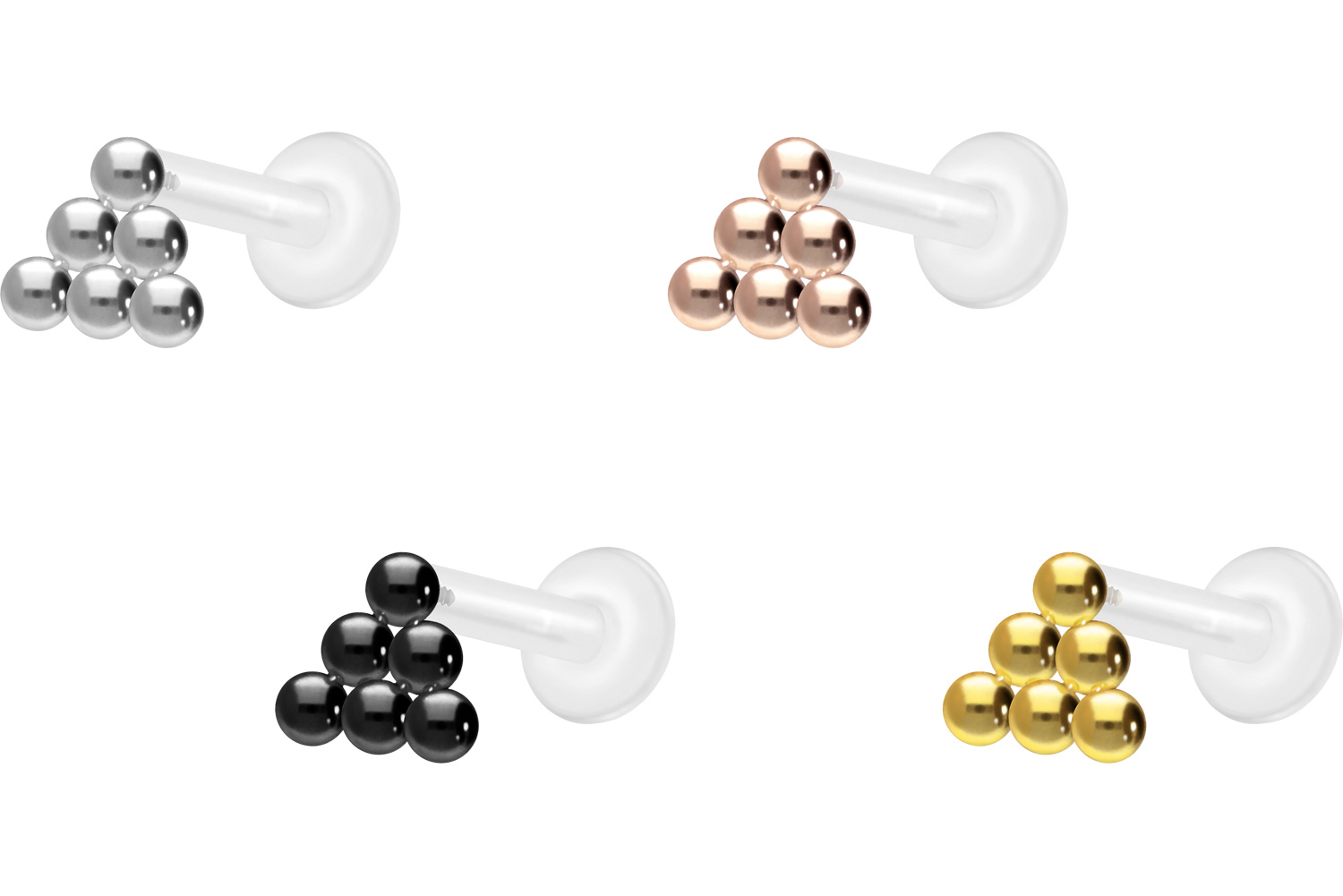 PTFE labret with internal thread + titanium attachment SPHERICAL ...